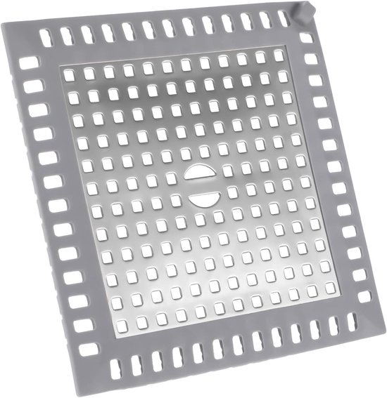 Afvoerbescherming douche haarzeef 123 x 123 cm - Roestvrij staal en siliconen - Voor... | bol