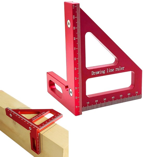 Vierkante gradenboog, 45/90 graden hoek T-liniaal 3D verstekhoek... | bol