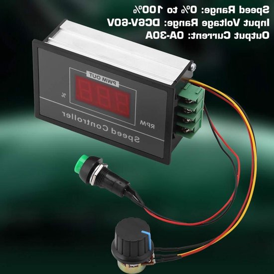 6-60V PWM DC 12V 24V 30A Motor Speed Controller Start Stop Switch | bol