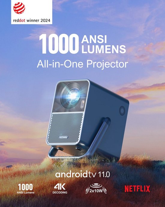4K Home Theater Beamer met 1000 ANSI Lumen en Dolby Audio | bol