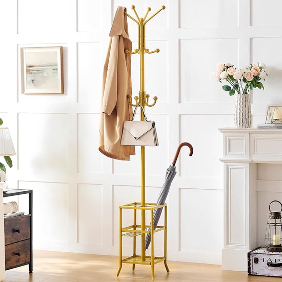 Kapstok met paraplustandaard - goud - multifunctioneel | bol