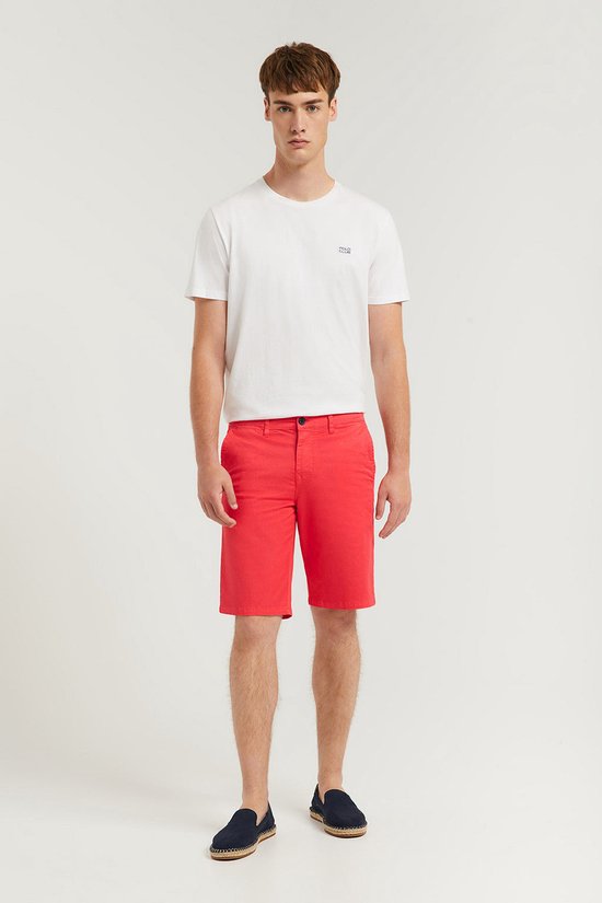 Rode bermuda met geborduurd logo, relaxed fit | bol