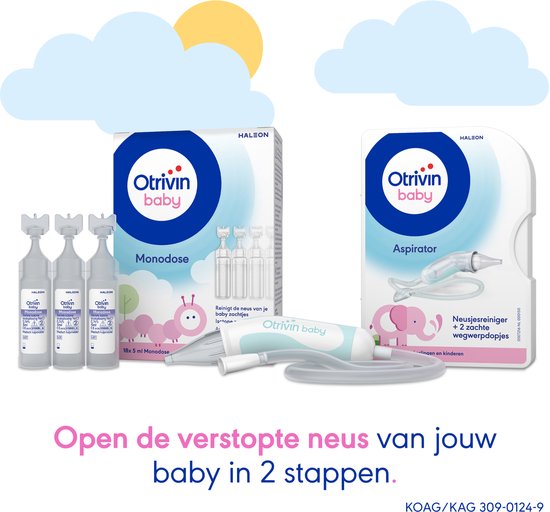 Otrivin Baby Zoutoplossing Monodose - Voor verstopte neus - 18 x 5 ml | bol