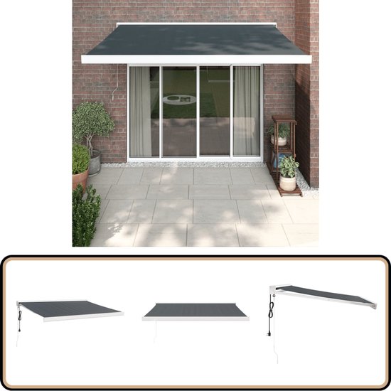 vidaXL Luifel uittrekbaar - 3x2,5m - Antraciet Terras Overkapping ...