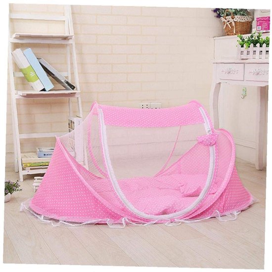 Baby Mosquito Net Bed Polka Dotted Portable Infant Tent Folding Travel ...