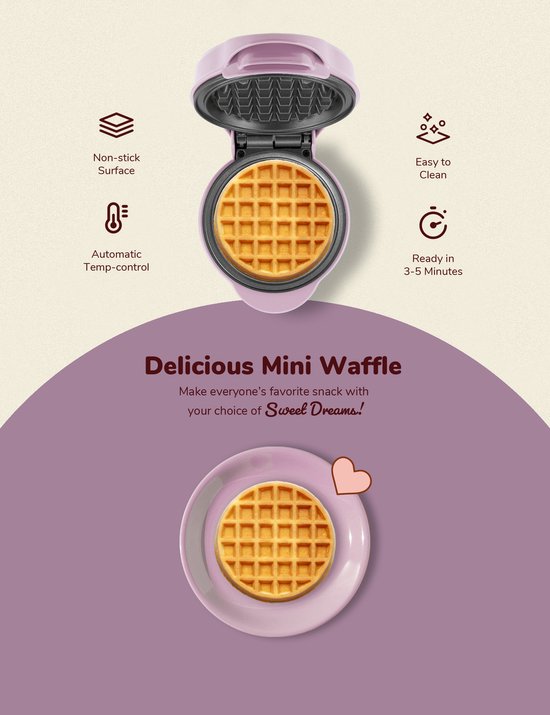 Bestron Wafelijzer - AMW500L - 550W - Mini wafel - Anti aanbaklaag ...