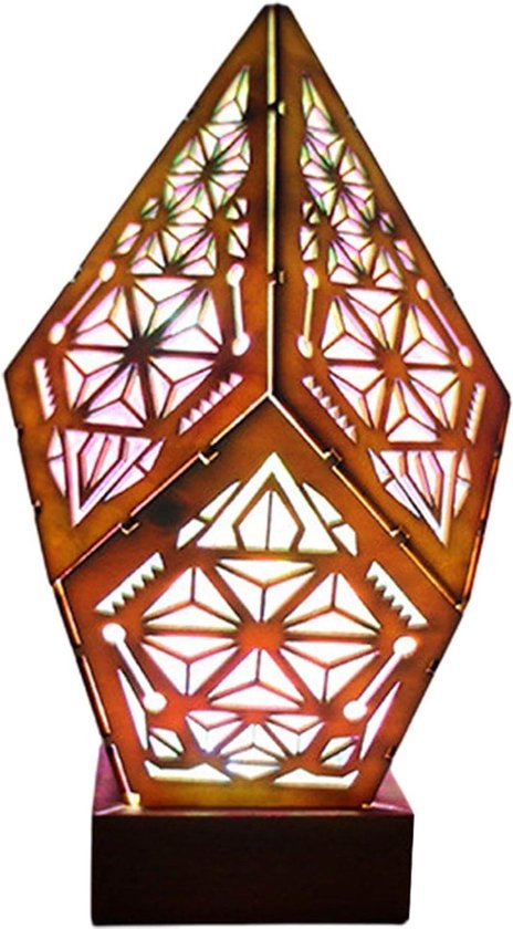 Houten Vloerlamp - Poolster Holle Boho Lamp - USB Nachtlampje Retro ...