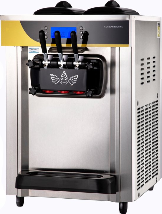 Professionele Softijs Maker - Softijs Machine met 3 Smaken - 22L/H ...