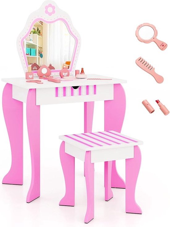 kinder make-up tafel met kruk, Meisjes make-up tafel met verwijderbare ...
