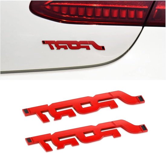 2 stuks 3D-embleem badge sportembleem sticker - rood - tuning nodig in ...