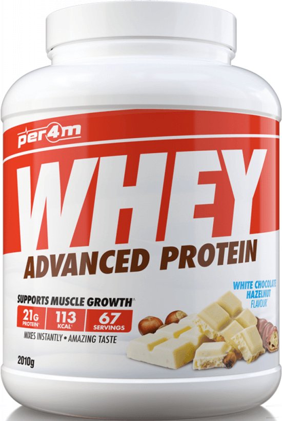 Per4m Whey Advanced Protein (2010g) White Chocolate Hazelnut - Eiwitten ...