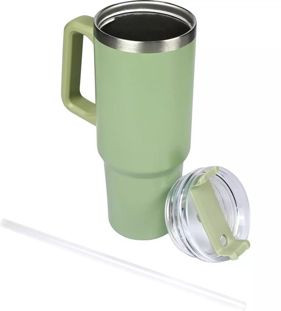 Benson Thermosbeker 900 ml - Groen - Transparante Deksel - Geschikt ...