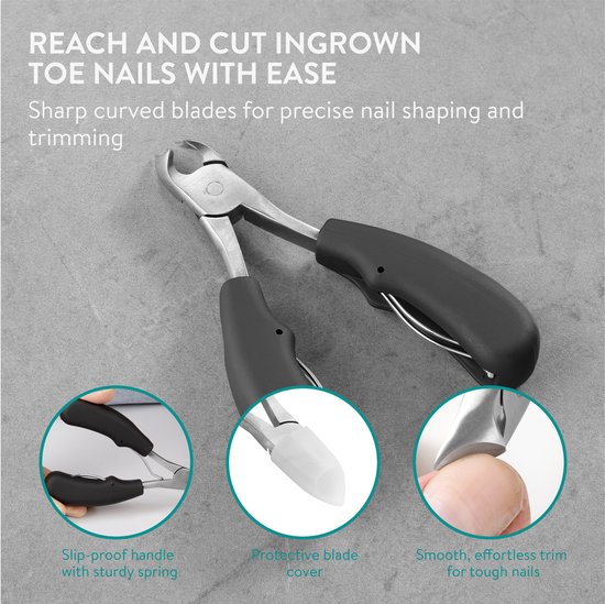 Navaris pedicureset voor dikke nagels - 7-delig - Met kopknipper ...