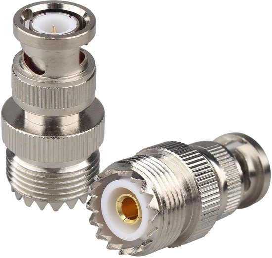 2 stuks BNC-stekker naar UHF PL259 bus RF coax-adapter SO239 bus naar BNC-stekker... | bol