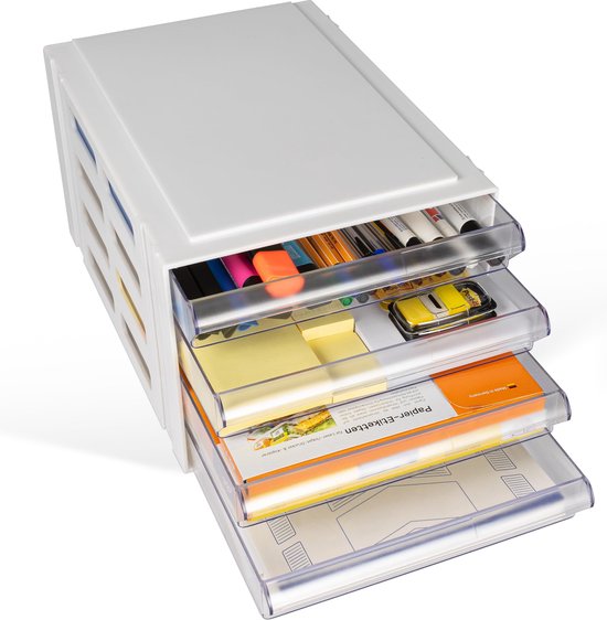 Inovra ® Praktische Opbergdozen met 4 Vakken voor Optimale Orde en ...