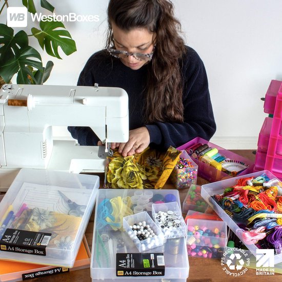 WestonBoxes opbergdozen, A4, kunststof, transparant, 10 stuks | bol