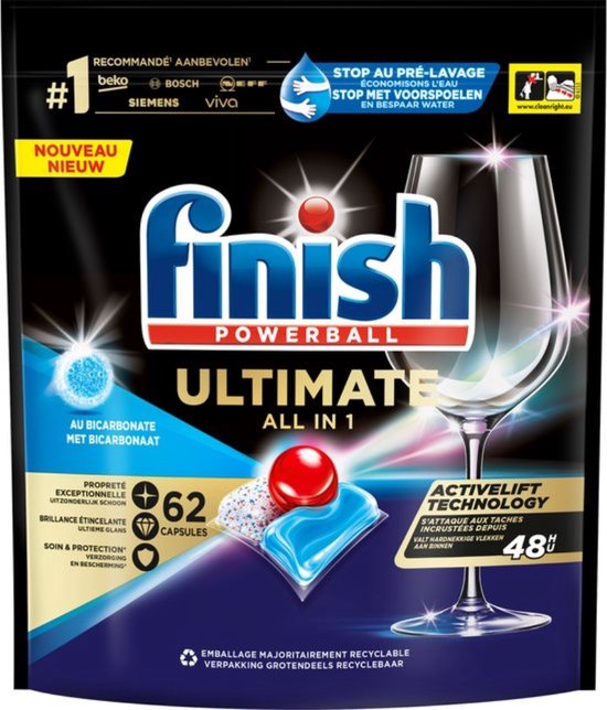 Finish Powerball - Ultimate All in One - Vaatwastabletten - Met ...