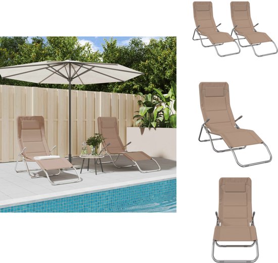 vidaXL Ligbed - Ligbedden - Tuinstoel - Tuinmeubel - Ligbedden 2 st ...