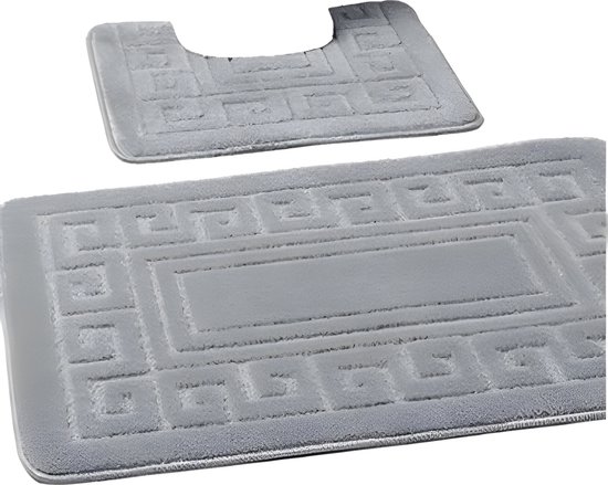 Anti-slip badmat in Griekse stijl - Set van 2 badmatten - Inclusief 1 ...