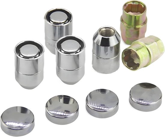 Chroom gesloten einde M12x1.5 Lug Moeren - Set van 4 - Roestvrij ...