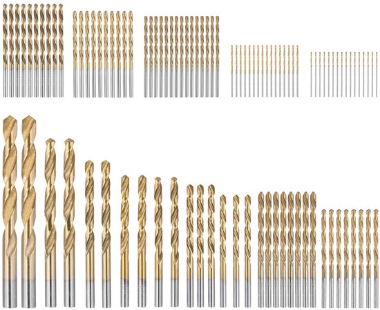 99 Stuk Hogesnelheidsstaal HSS Borenset 1.5-10 mm Titanium Gecoate Spiraalboren met... | bol