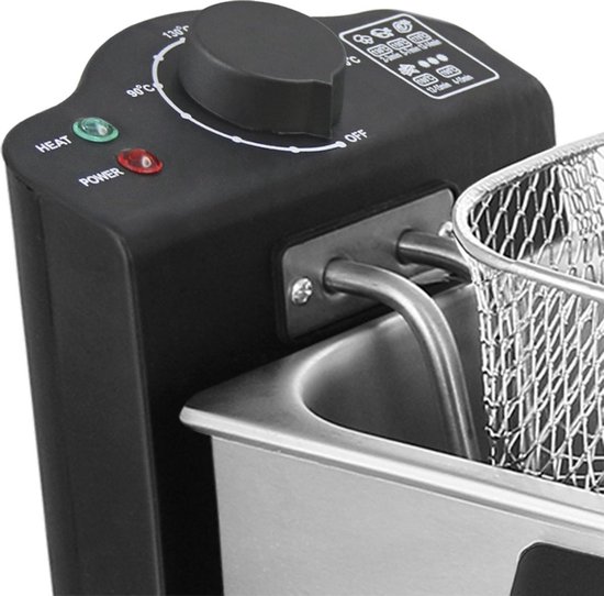 Frituurpan - Friteuse - 3 Liter - 2000W - Zilver | bol