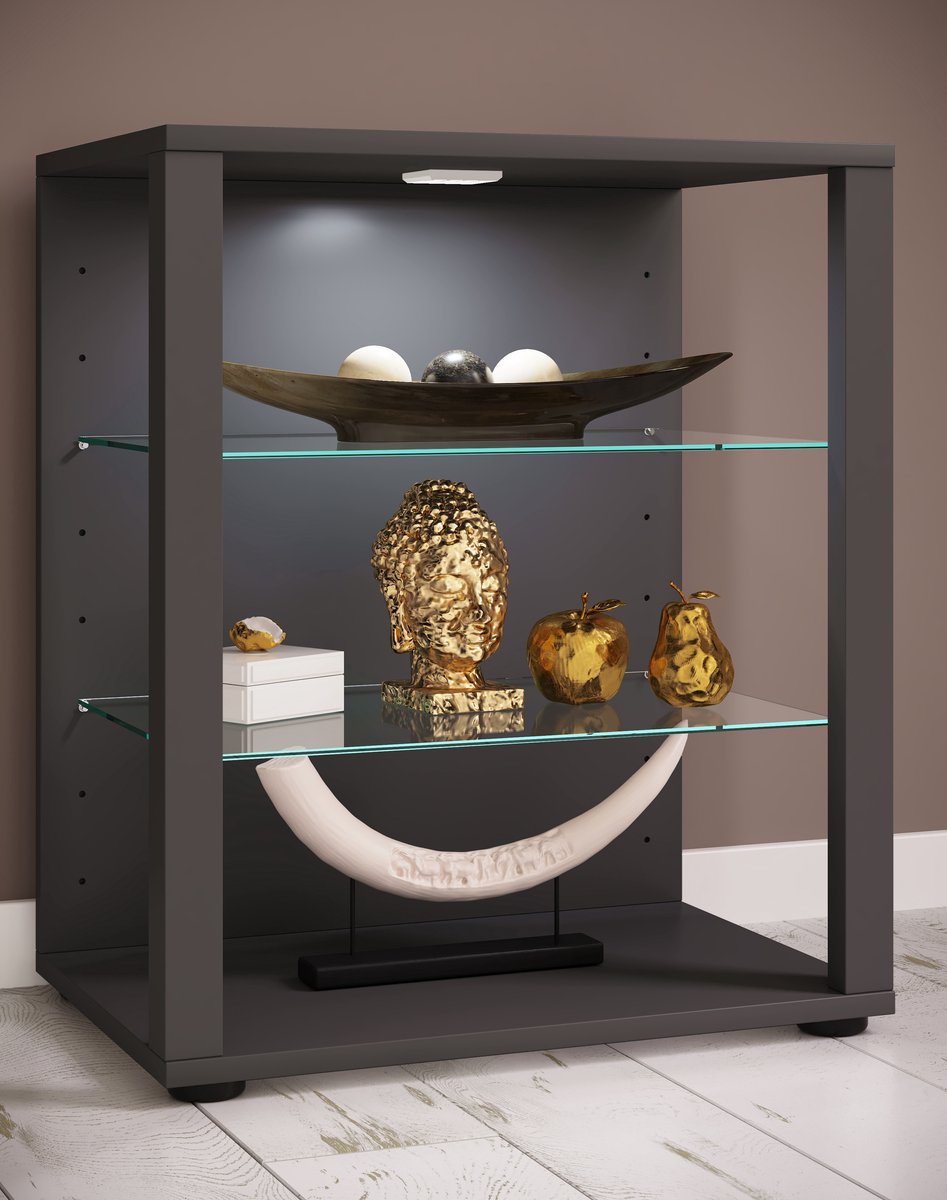 VCM Houten glazen vitrinekast verzamelen Showcase glazen vitrine ...