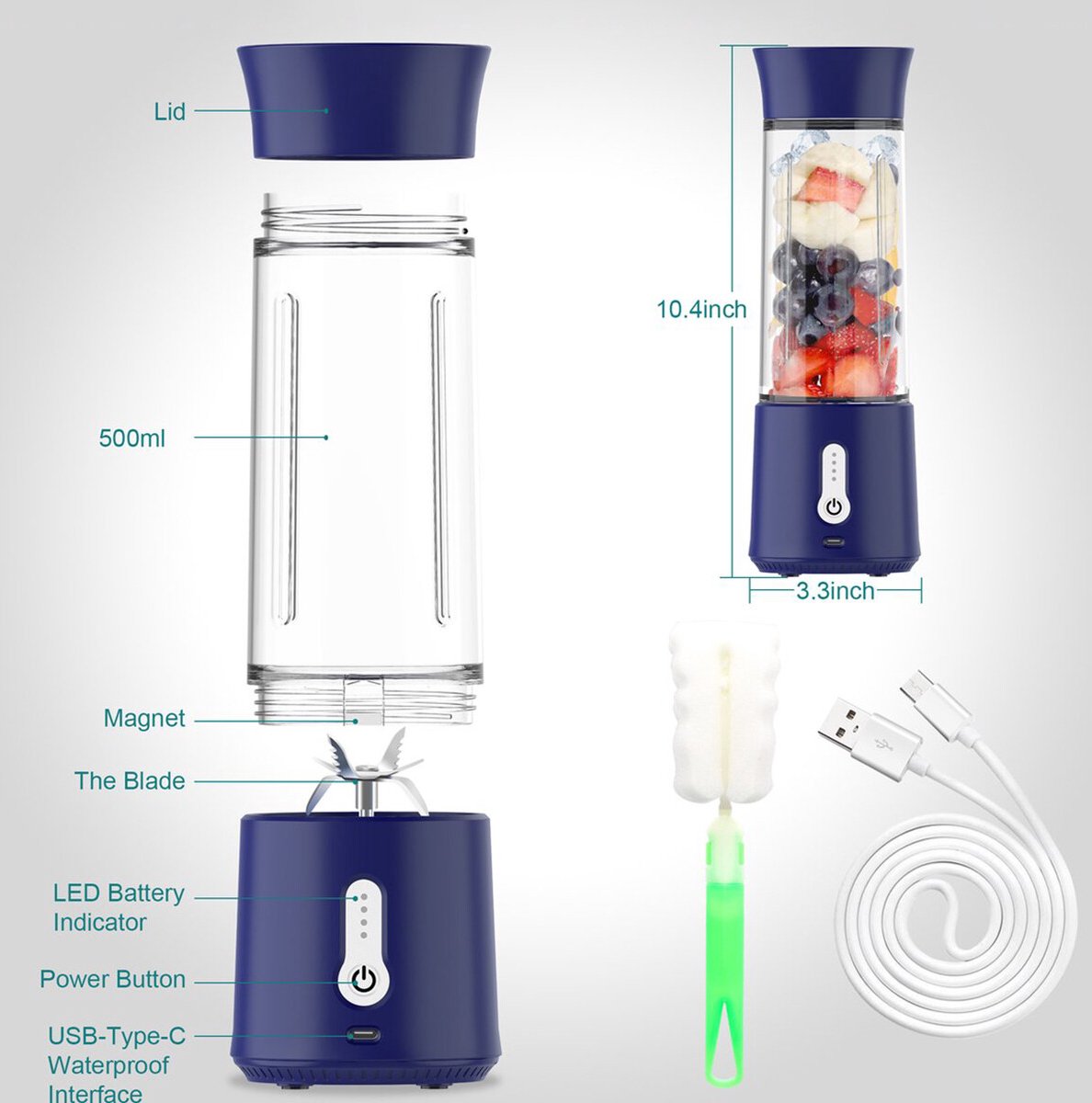 Smoothie Maker Portable - Innovigo - Blender To Go - Portable Blender ...