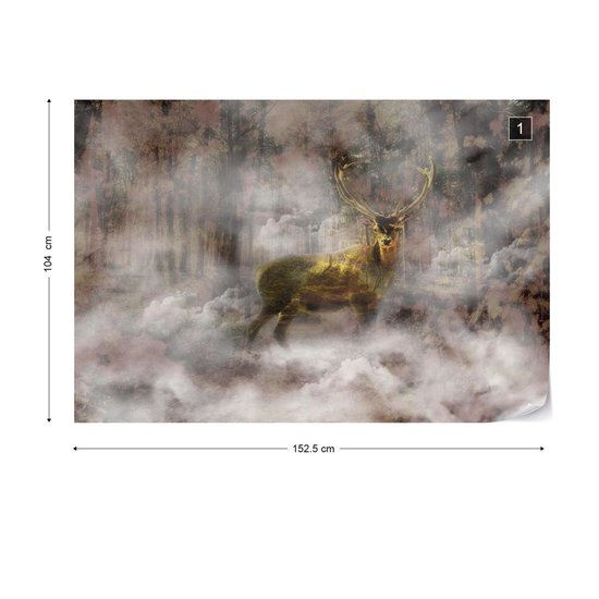 Fotobehangkoning - Fotobehang - Vliesbehang - Behang - Gouden Hert in ...