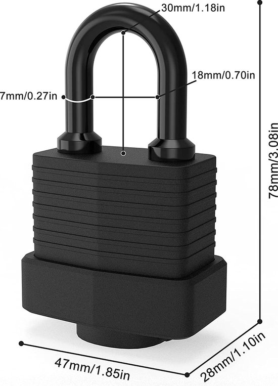 Diyife Weerbestendig Hangslot,[2 Stuks] Gelamineerd Slot dat Effectief ...