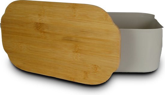 SHALL Plateau à pain planche à découper en bambou gris clair | bol