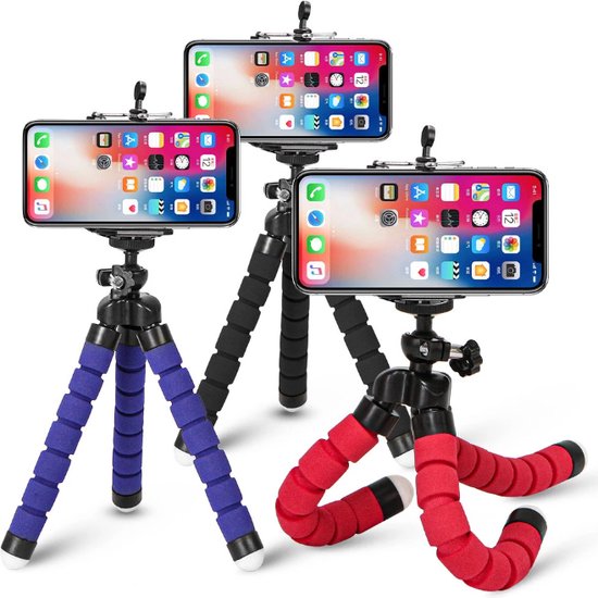 Driepoot statief - Telefoon & actioncam - Rood - flexibel & handig ...