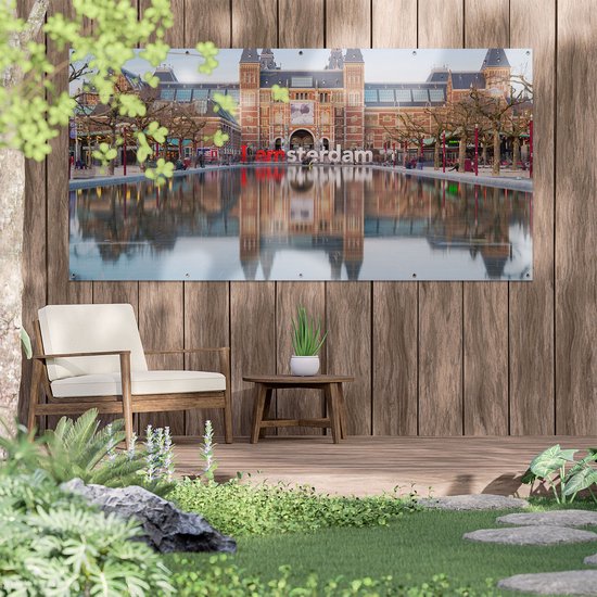 Gards Tuinposter Amsterdam Rijksmuseum - I Amsterdam Tekst - 200x100 cm ...