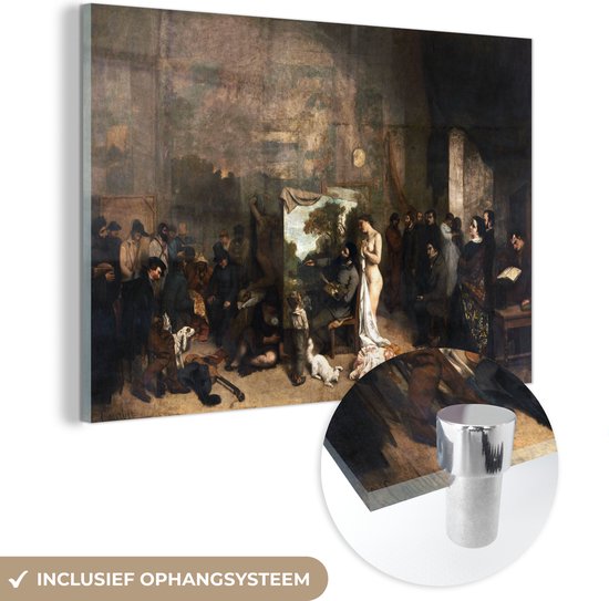 MuchoWow® Glasschilderij 120x80 cm - Schilderij acrylglas - Het atelier van de... | bol