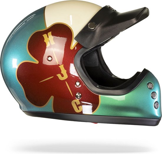 HJC V60 Ofera Green Red MC4 Full Face Helmet L | bol