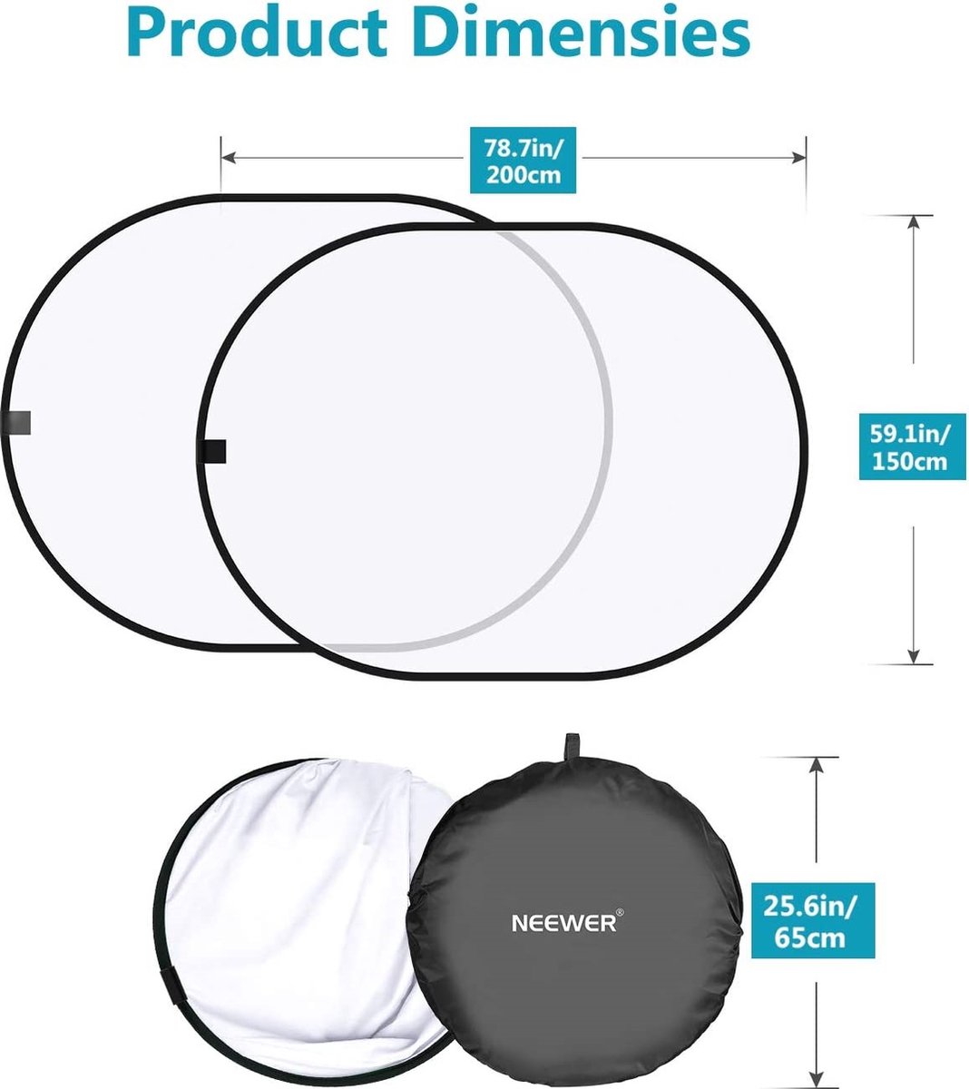 Neewer® - Professionele Lichtstudio - 150 x 200 cm - Opvouwbaar Soft ...