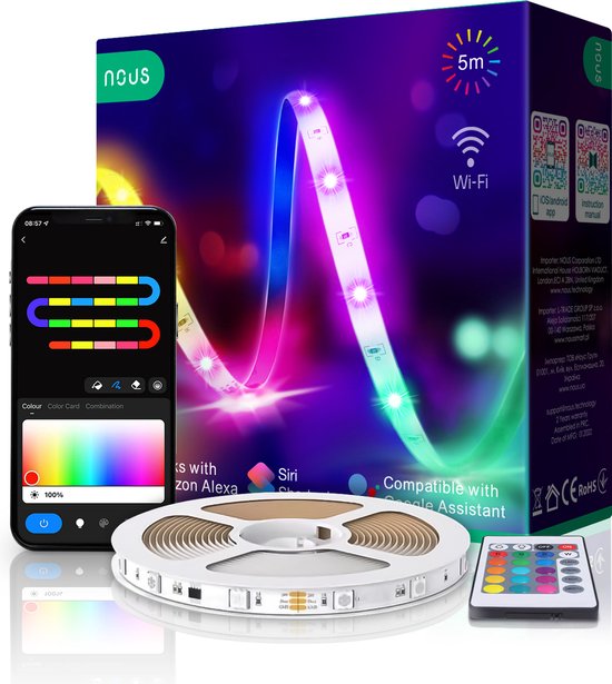 NOUS F1 Smart LED Strip 5m RGB WIFI | bol