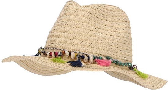 Zonnehoed dames - Strandhoed - Strohoed - Gevlochten papierstro ...