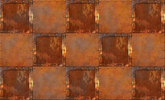Fotobehang - Vlies Behang - Roest Muur - Roestige Platen - Staalplaten ...