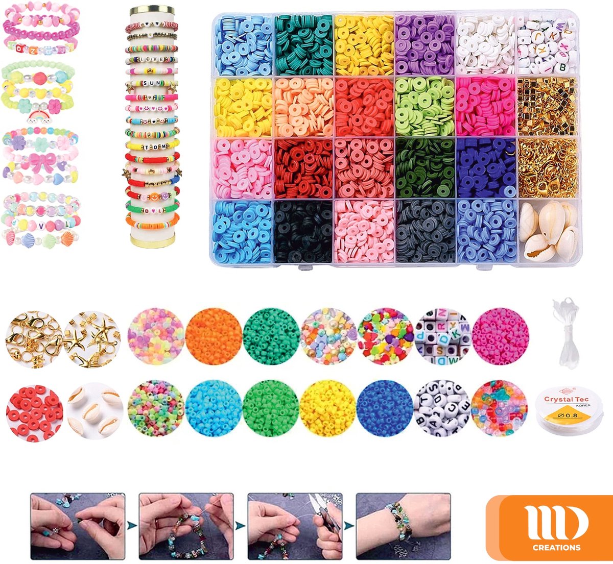 MD Creations ® - Kralen set - Sieraden set - sieradendoos - Heishi ...