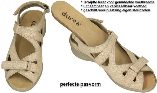 Durea -Dames - beige - sandalen - maat 37.5 | bol