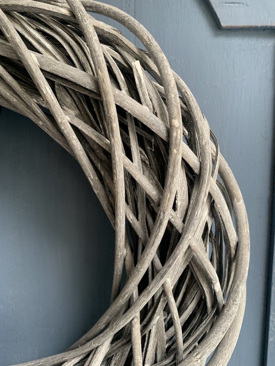 Portland Living - Landelijk Rattan Krans - Grey Wash Vergrijsd - 40cm x ...