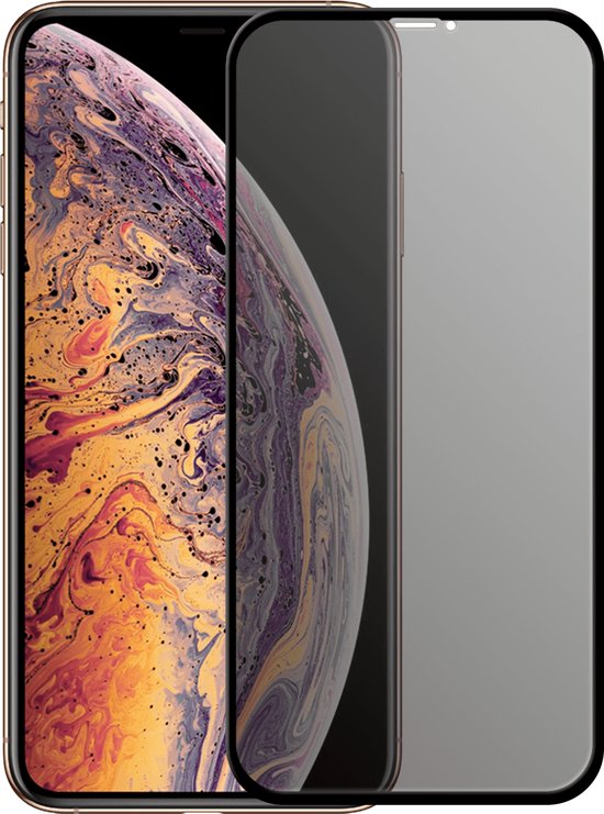 iPhone Xs Max Privacy Screenprotector - Volledig Dekkend - Gehard Glas ...