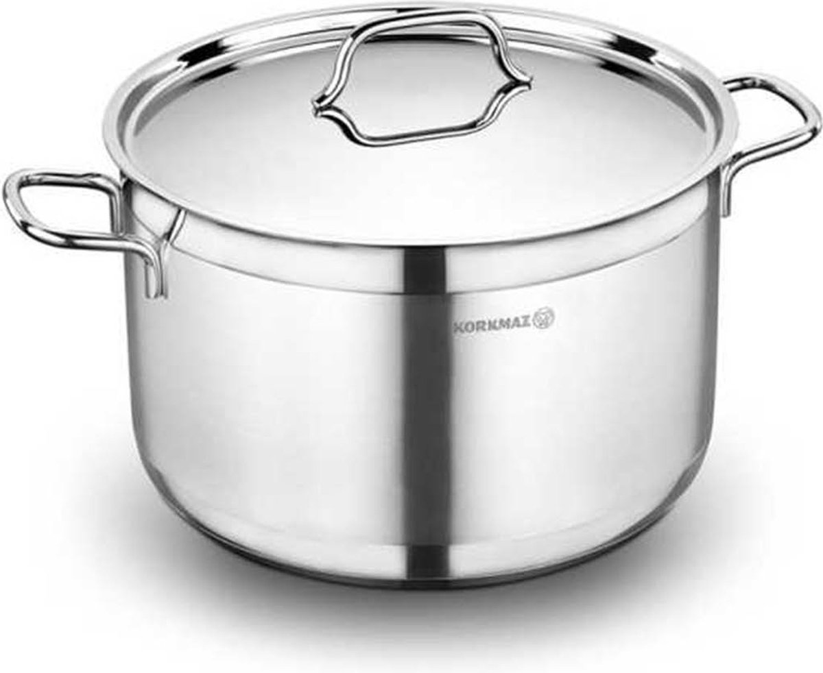 Korkmaz Alfa serie kookpan 5.5L 24 x 12 cm RVS met dubbele bodem ...