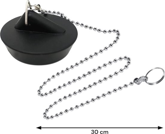 2x PD® - Gootsteenstopper - Diameter 44mm - met RVS ketting ...