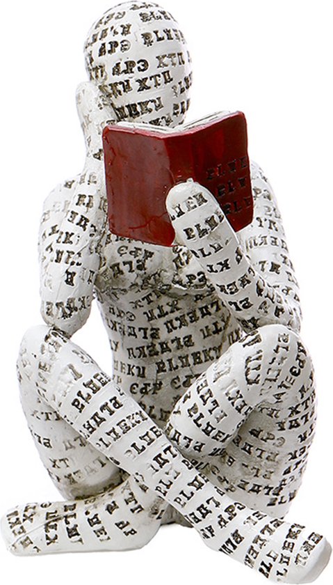 Lezende Mens Beeld Met Leesboek Abstract Sculpturale Beeldje Meditatie ...