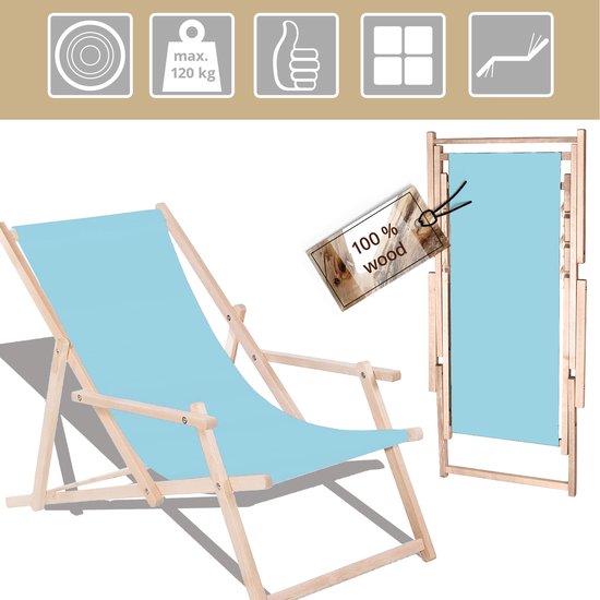 Springos - Ligbed - Strandstoel - Ligstoel - Verstelbaar - Arm Leuning ...