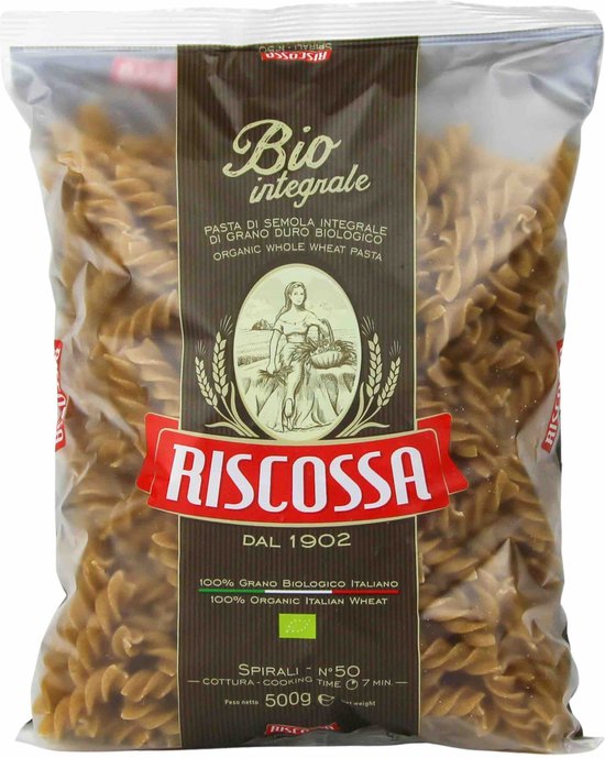 Volkoren fusilli van Riscossa - 10 zakken x 500 gram - Pasta | bol.com