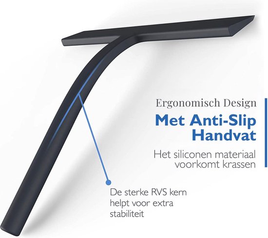 Dieux® - Douchewisser 4 in 1 set - Raamtrekker - Zwart - Siliconen ...