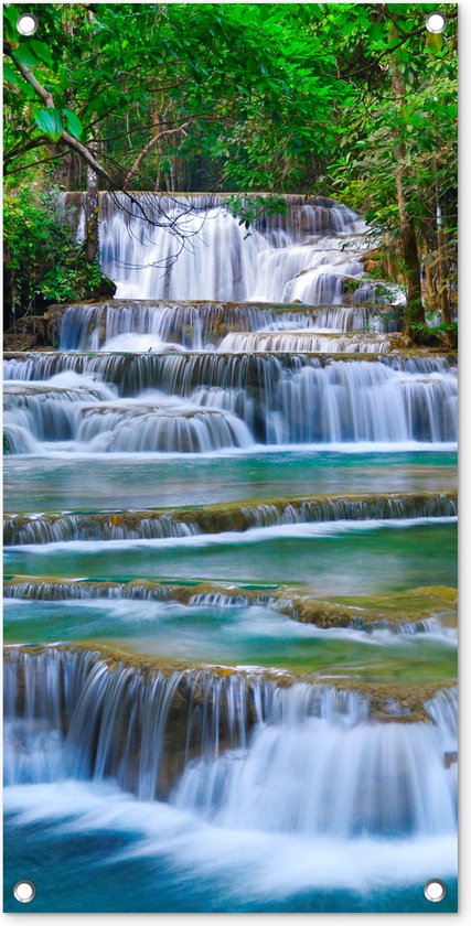 Poster de jardin Cascade - Arbres - Nature - Water - Jungle - 40x80 cm ...